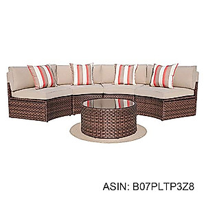 SUNSITT Rattan PE Resin Wicker Patio Side Table 2-Pack Sofa Wedge End Table with Tempered Glass Top, Brown