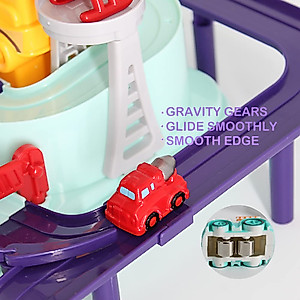 MerryJoy Kids Car Adventure Toy, Engineering Truck Track Toys Puzzle Rail Car Race Parking Rescue Preschool Educational Cars for 3 4 5 6 7 8 Year Old Boys