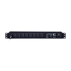 CyberPower PDU31001 Monitored PDU, 100-120V/15A, 8 Outlets, 1U Rackmount