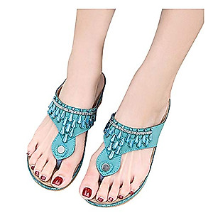 justHIGH Women's Sport Flip Flops Comfort Casual Thong Sandals Outdoor Platform Wedge Sandals Casual Shoes