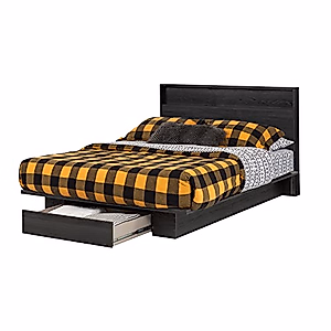 South Shore Holland Platform Bed and Headboard Set, Full/Queen, Gray Oak