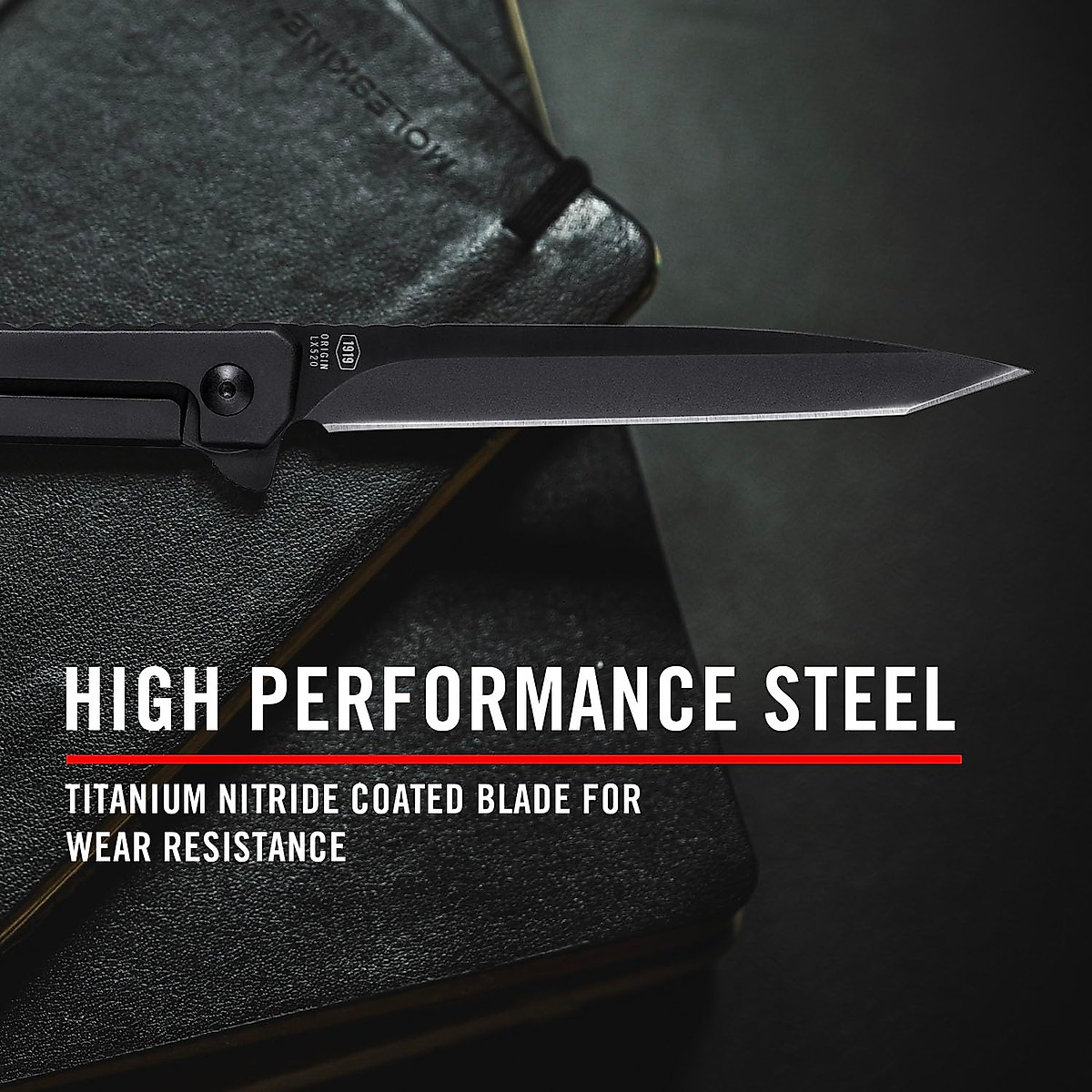 COAST Founder's Collection LX520 ORIGIN, TANTO Blade, Gentleman's EDC Folding Pocketknife, Flip Tab, Frame Lock, Pocket Clip, Stainless-Steel, Black Blade & Handle