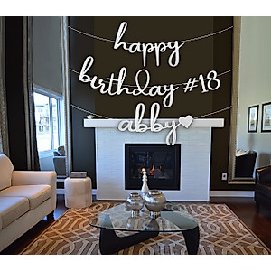 envizins Custom Cursive Script Lowercase Gold, Rose Gold, Silver Glitter Letter Banner, You Could Personalize a Phrase-Word-Number-Name-symbol. Roll String Included