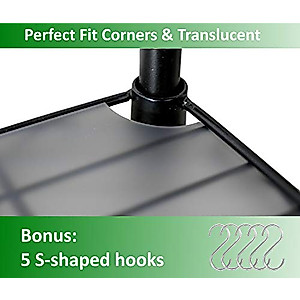 ACHub Wire Shelf Liners 14 x 30, Set of 5 & Bonus S-Shaped Hooks, Waterproof, Heavy Duty, Translucent Plastic Liners for Wired Rack Shelving, Gray, 14x30