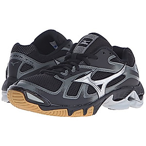 Mizuno Women's Wave Bolt 5-W Volleyball Shoe, Black/Silver, 6