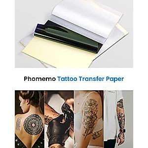 Phomemo Tattoo Transfer Paper - 100 Sheets A4 Size, Thermal Stencil Paper for Tattoo Transfer Kit - Commercial & Personal Use, DIY Tattoo Tracing Paper Compatible with M08F Printer & Tattoo Supplies