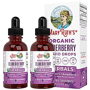 Elderberry Syrup by MaryRuth's | USDA Organic | Black Elderberry Liquid Drops for Immune Support | Sambucus Elderberry for Overall Health | Vegan | Non-GMO | Gluten Free | 30 Servings | 2 Pack