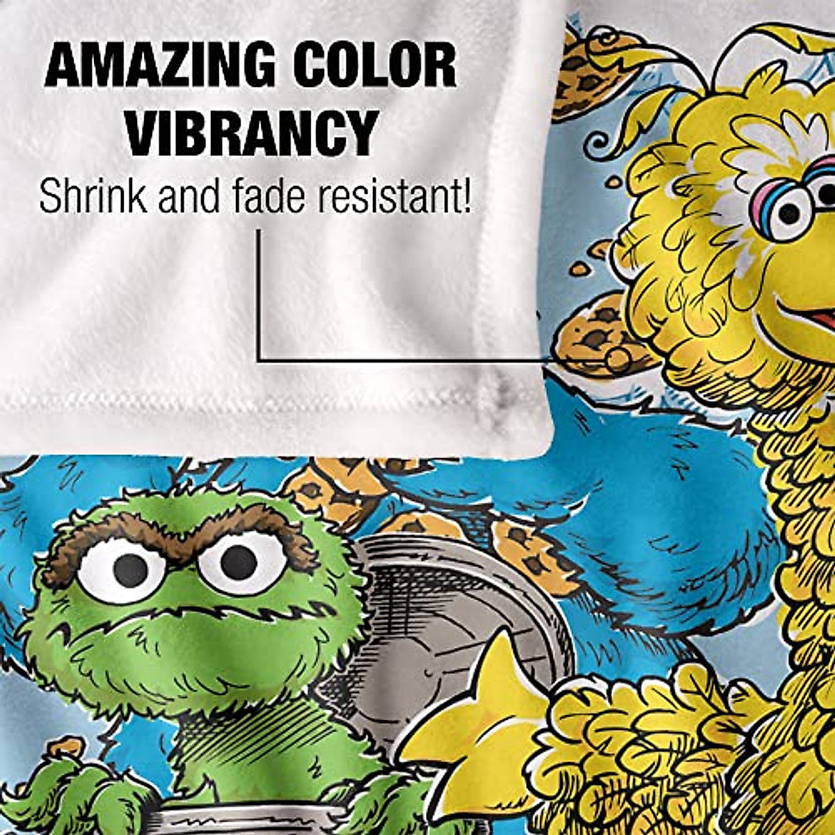 Sesame Street Retro Gang Officially Licensed Silky Touch Super Soft Throw Blanket 50" x 60"