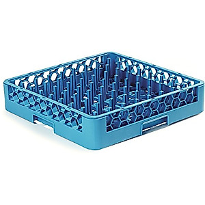 Carlisle FoodService Products OptiClean Peg Dish Rack for Commercial Washing Machines, Tall Peg Plate Rack, Blue (Pack of 6)