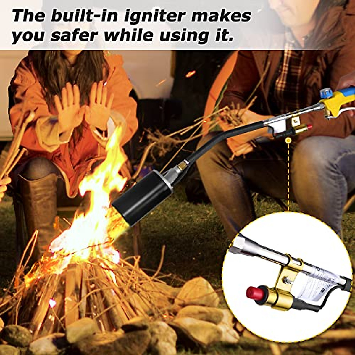 Singry Propane Torch Weed Burner,Connect 5-100Lb Propane Tank,Weed Torch Propane Burner Self Igniting,Flame Thrower Fire Gun,Weed Burner Torch for Propane Tank,Propane Weed Torch,Blow torch,Roof Torch