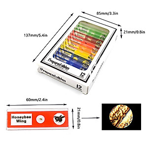 Bysameyee Prepared Microscope Slides for Kids, 48pcs Plastic Animals Insects Plants Flowers Sample Specimens for Students Children Homeschooling Biology Science Programs
