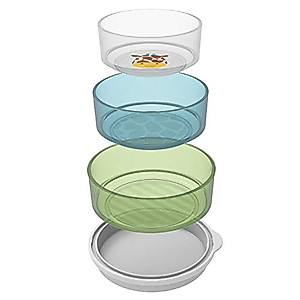 Skip Hop Non-Slip Baby Bowls, Zoo Smart Serve, 3 Pack Bowls & 1 Lid, Giraffe