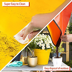 HNXTYAOB Repotting Mat for Indoor Plant Transplanting and Potting Soil Mess Control Portable Succulent Planting Potting Tray Gardening Gifts for Women Men Plant Lover Gifts (Orange 27" x 27")