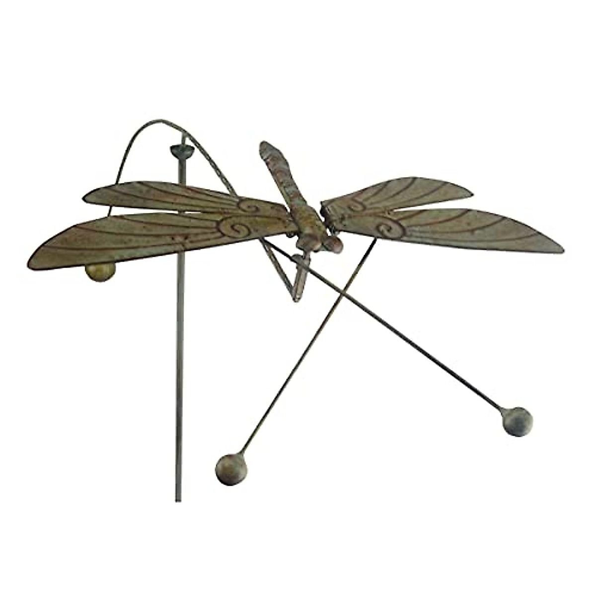 Red Carpet Studios Balancing Metal Garden Rocker Wind Sculpture, 44-Inch, Dragonfly