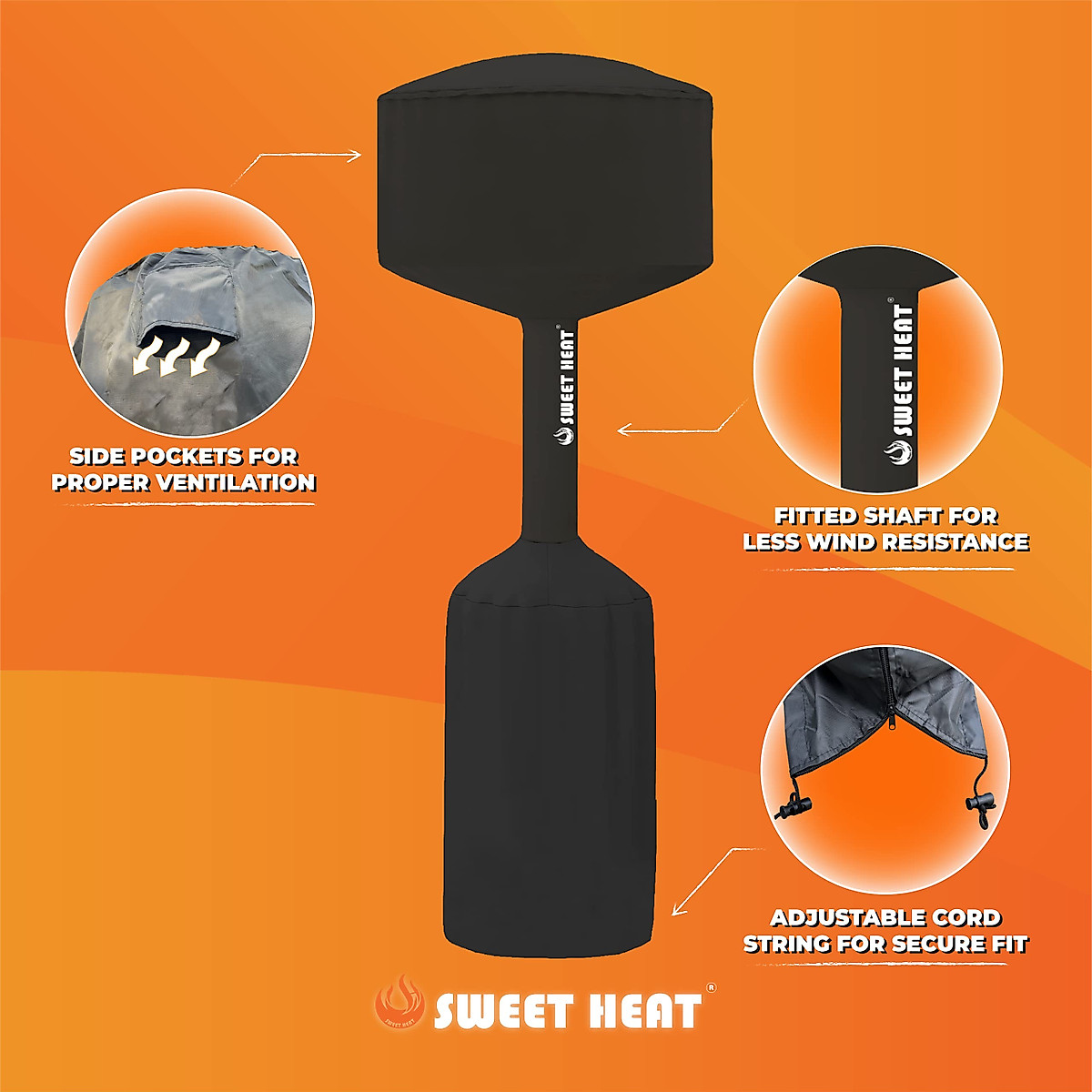 Sweet Heat Patio Heater Cover - Black: The First and Only Patio Heater Cover Designed to Work with Any Heat Reflector…
