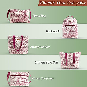 Maison d' Hermine Weekend Bag Cotton Quilted Duffel Overnight Luggage Weekender Gym Bag for Gifts Travel Men Women Business Travellers Family Trip, The Miller - Red