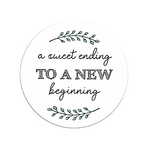 A Sweet Ending to a New Beginning Stickers, Wedding Favor Sticker Labels-120PCS