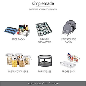 SIMPLEMADE Clear Refrigerator Organizers, 2 Pack Large Sized 8" x 12" Clear Bins for Fridge, Containers for Fridge and Freezer, Multipurpose Storage for Kitchen, Office, Bathroom