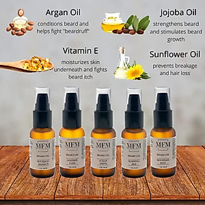 Made For Male Organic Beard Oil for Men - All Natural Beard Oil Made with Argan, Jojoba, and Sunflower to Nourish, Grow, Soften, Strengthen, & Protect | Scented Ocean Drive 1oz