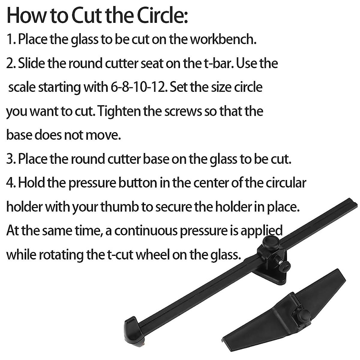 Glass Cutting Tools, Round Diameter Adjustable Glass Bottle Cutter,Ring Gass Cutter for Industrial Supplies,Strip and Circle Glass Cutter with Base