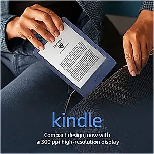 Kindle (2022 release) – The lightest and most compact Kindle, now with a 6” 300 ppi high-resolution display, and 2x the storage - Denim