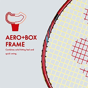 YONEX Smash Badminton Racquet (G4, 73 Grams, 28 lbs Tension) (Black Flash Red)