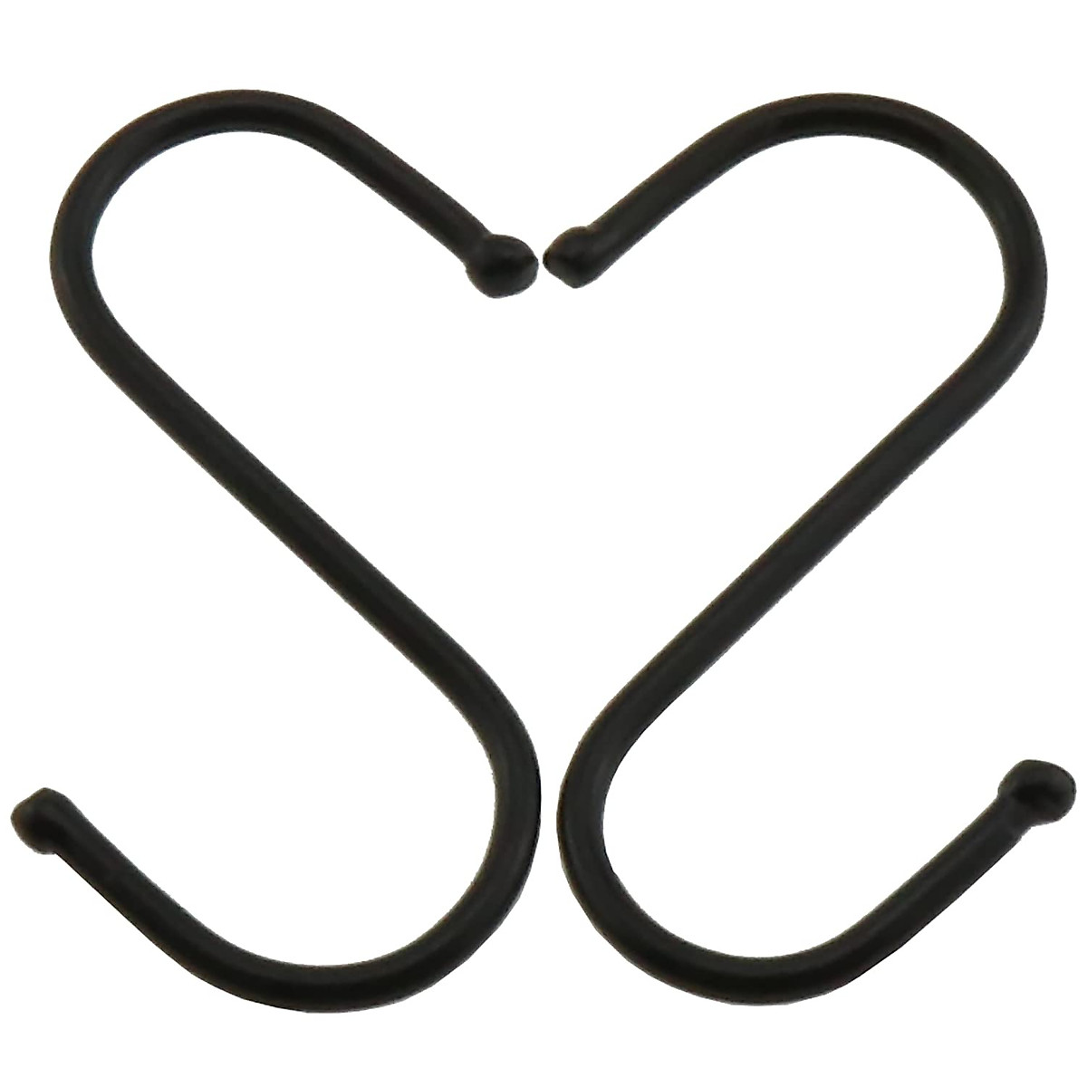 E-outstanding S Hook 12PCS 2.7 x 0.8 x 0.1Inch Black Heavy Duty Stainless Steel S-Shaped Hooks Hangers for Hanging pots and Pans, Plants, Utensils, Towels Small Size Hanging Hook