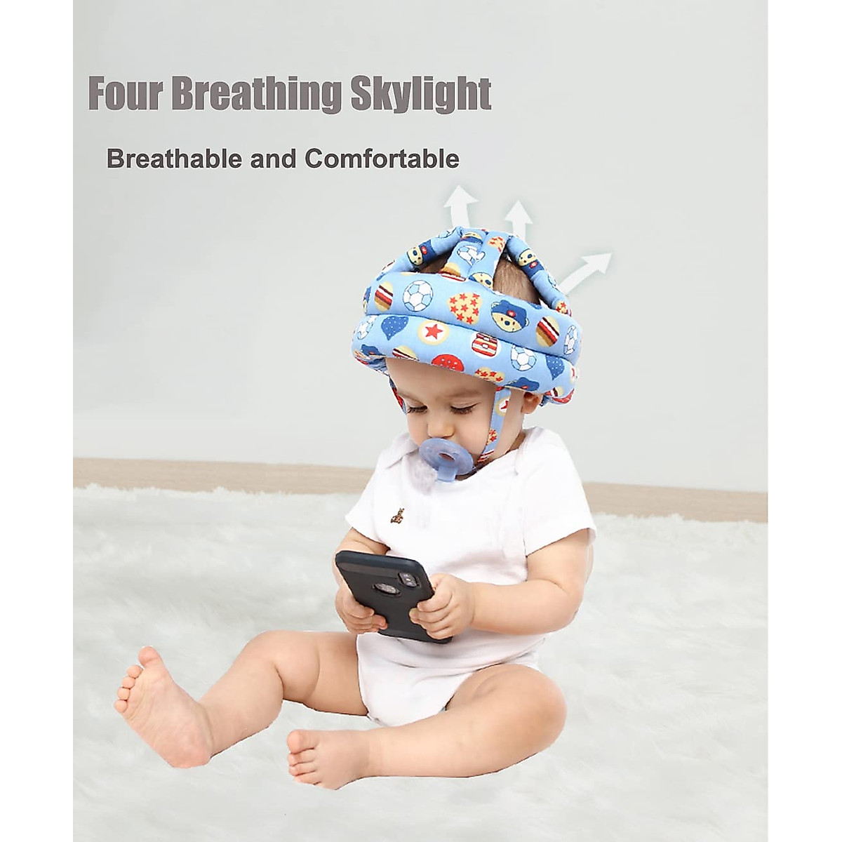 Baby Safety Helmet for Walking Crawling Baby Head Bumper Protection Hat Toddlers Head Protective Cushion Hat Lightweight