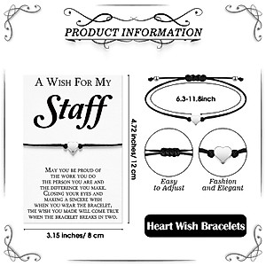 Colarr 25 Sets Staff Appreciation Gifts With Bracelets Heart Shaped Bracelet Wish Cards Thank You Postcards May You Be Proud of Inspirational Team Gifts Thank You Gift for Coworker Employee