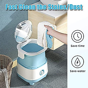 Foldable Portable Mini Washing Machine and Dryer, 10 Min Fast Washer and 3 Min Rotate Drying, 6.6 Lb Capacity Save Water and Energy,Green