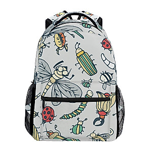 School College Backpack Rucksack Travel Bookbag Outdoor Animals (Insect Summer)