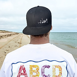 Snapback Hats for Men-Flat Bill Hats,Mens Hats Snapback,Skull Skeleton Hat,Snap Backpack Hat,Black Baseball Cap Gift for Men