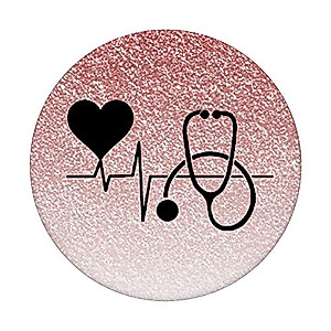 Nurse Rose-Gold Phone Grip - Doctor, Nurse Stethoscope PopSockets PopGrip: Swappable Grip for Phones & Tablets