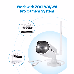 ZOSI ZG3023S Add-on Camera 3MP HD WiFi IP Network Camera Outdoor Indoor Home Security Camera Only Compatible with ZOSI NVR Recroder Video Surveillance Camera System(Model:ZR08GP)