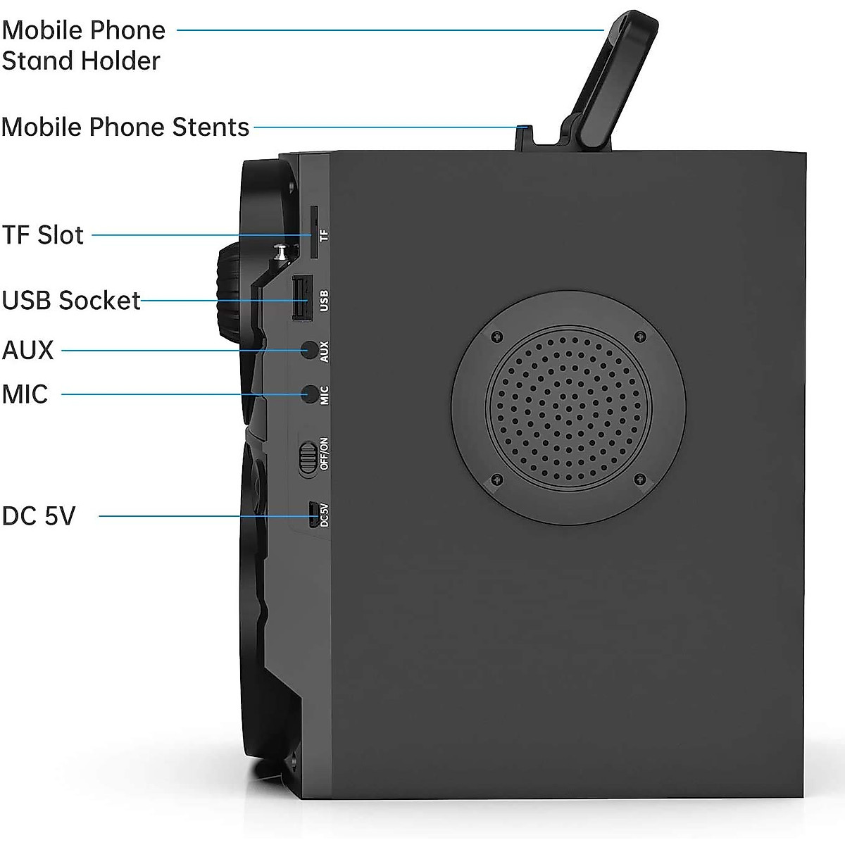 E I F E R Portable Bluetooth Party Speaker with Subwoofer, Heavy Bass, Wireless, FM Radio, Remote Control, LCD Display - for Outdoor/Indoor, Home, Phone, PC