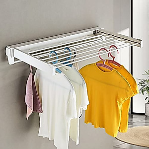 ADUUNKA Wall Mounted Laundry Drying Rack,Drying Rack Clothing Wall Mount,Foldable Clothing Rack,etractable Clothes Drying Rack