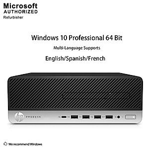 HP ProDesk 600 G3 Small Form Factor Business Desktop PC Computer - Intel i5-7500 - 8GB Memory - 256GB SSD - DVDRW - Windows 10 PRO 64-Bit (Renewed)