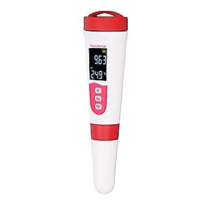 Water Quality Test Pen, High Sensitivity Digital Water Tester Multifunctional Auto Temp Compensation Glass Electrode for Swimming Pool
