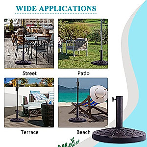 Salches Cast Umbrella Stand, 30lbs Heavy Duty Umbrella Stands for Outside, Outdoor Umbrella Holder for Garden/Beach/Patio/Deck/Porch, Classic Round Market Umbrella Base