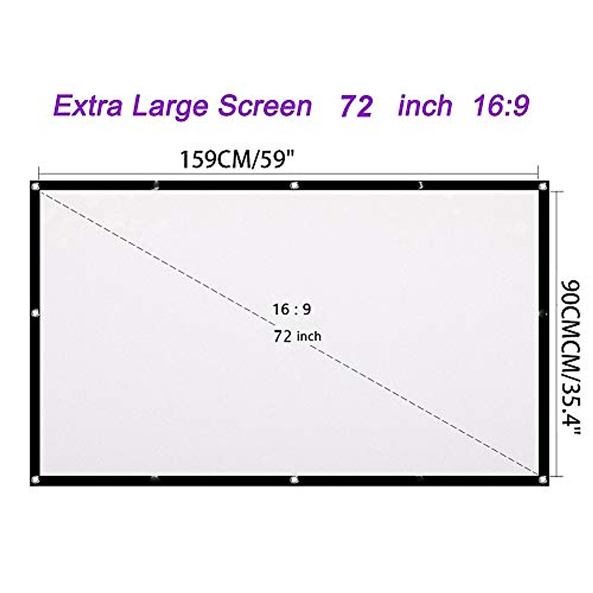 Ochine Projector Screen Home Projection Movies Screen Outdoor Indoor Support Double Sided Projection Foldable Anti-Crease Portable Home Theater Screens for Home, Party, Office, Classroom