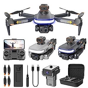 4K HD Camera WiFi FPV Foldable RC Drone - Altitude Hold Headless Mode Trajectory Flight One Key Start Remote Control Circle Fly Mini Drone Quadcopter Toys Gifts for Boys Girls (Black)