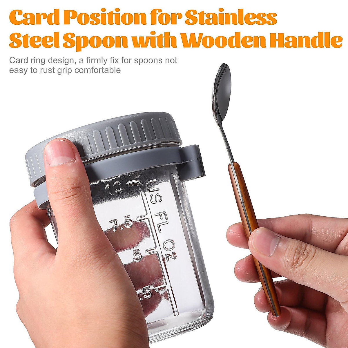 Luxshiny 4PCS Overnight Oats Containers, 14 oz Meal Prep Jars Glass Overnight Oats Jar With Lids And Spoons Large Mouth Mason Jars for Yogurt Milk Cereal