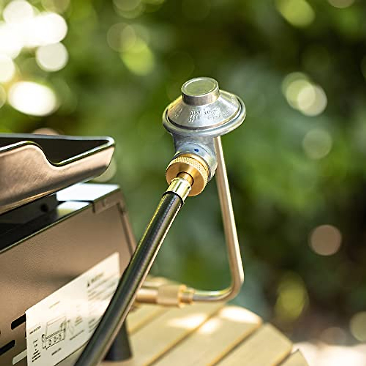 CreoleFeast ADA1001 5 Feet Propane Hose Adaptor, 1 lb Portable Appliance to 20 lb LP Tank Converter with Type 1(QCC1) Connection, Black