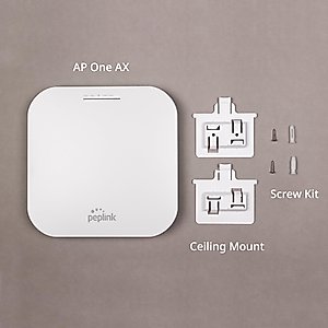 Peplink Wireless WiFi Access Point AP One AX | High-Speed Wi-Fi 6 with Multigigabit Ethernet Port | Dual-Band 4x4 MIMO, Omni Antenna 400ft Coverage | Cloud or Remote Management