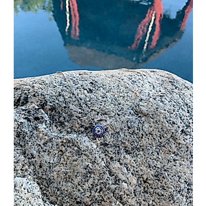 SILVERCLOSEOUT Sterling Silver Blue Cz Small Evil Eye Necklace Nazar Charm Amulet Protection Necklace for Adult Women's and Teen Girls