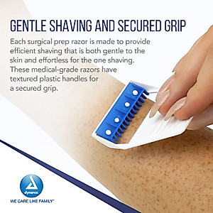 Dynarex Gallant Disposable Prep Razors, Used before ECG and other Procedures, Disposable Razors with Open Design, Ergonomic Surgical Prep Razors, 1 Box of 50 Razors