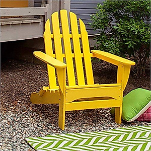 POLYWOOD AD5030LE Classic Folding Adirondack Chair, Lemon