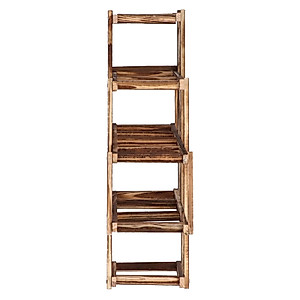 Hyuduo Wine Cabinet, Wood Wine Storage Racks Foldable 10 Bottle Wooden Standing Wine Bottle Stand Holder Display Shelf for Home Kitchen Bar Cabinets,Bar Cabinet, Wine Cabinet