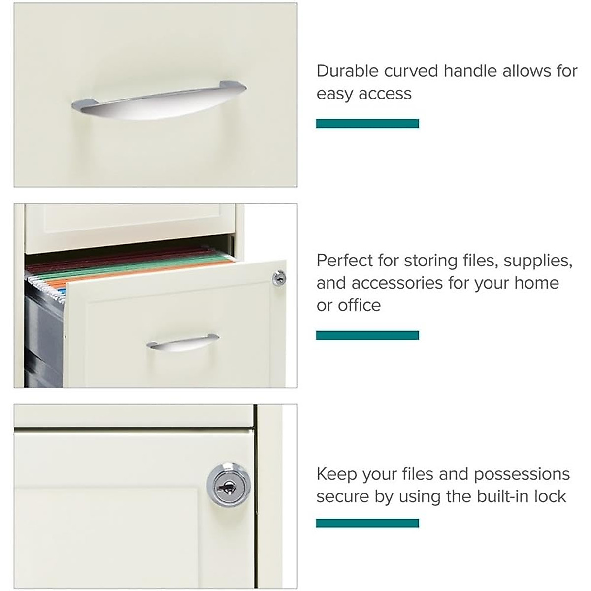 Scranton & Co 2 Drawer Steel Mobile File Cabinet in Pure White