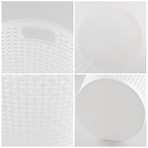 Begale 6-Pack Large Plastic Storage Baskets, 30 L Round Plastic Laundry Baskets, White